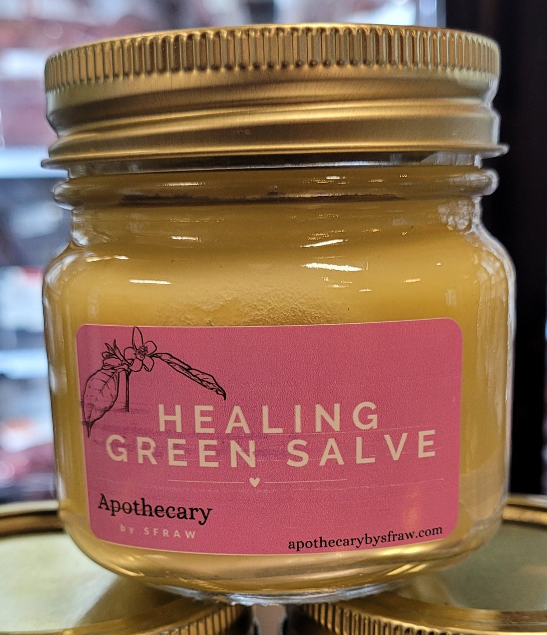 Healing Green Salve, 8 oz. glass jar (family size) – Apothecary by SFRAW